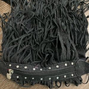Justice | Accessories | Justice Black With Glitter Fringe Purse | Poshmark
